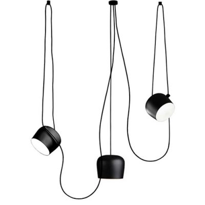 Flos AIM Dimmable Pendant lamp 3 heads Black - One Two modern lighting ...