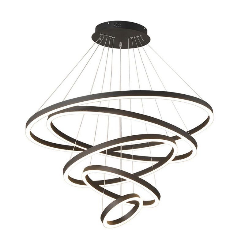 Circle LED chandelier Coffee - One Two modern lighting factory