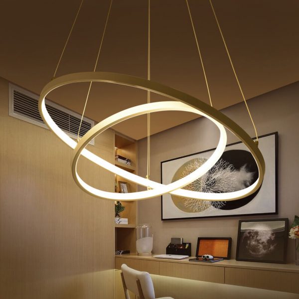 Circle LED chandelier Gold - One Two modern lighting factory