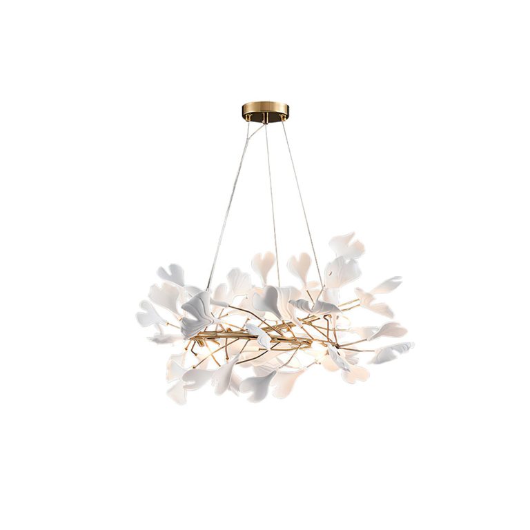 Bespoke light sculpture Ginkgo Chandelier - One Two modern lighting factory